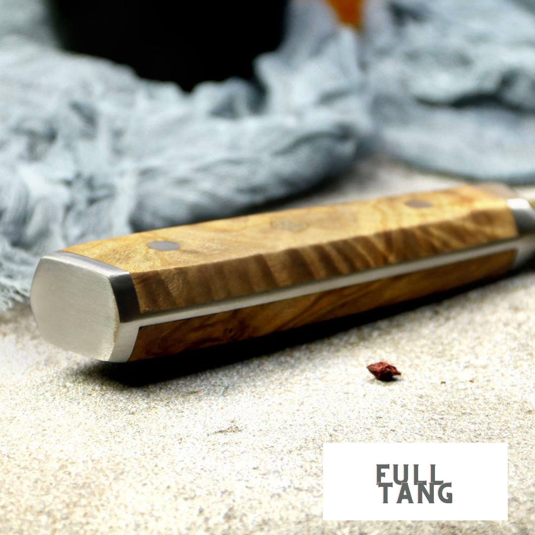 Lifespace Luxury 12" Olive Wood Handle Full Tang Damascus Blade Slaugh ...